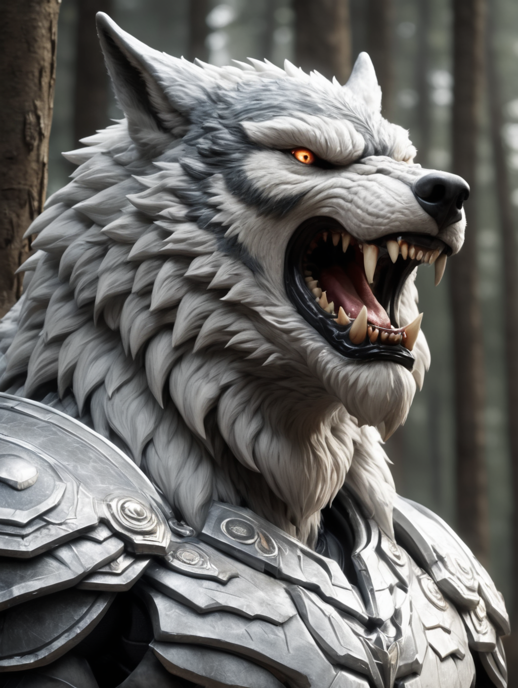 Premium Free ai Images | highly muscular anthropomorphic wolf character ...
