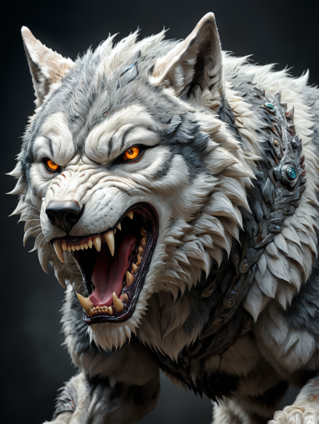 Premium Free ai Images | highly muscular anthropomorphic wolf character ...
