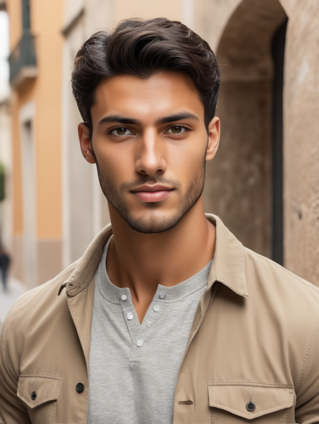 Premium Free ai Images | photo of young italian male with dark hair tan ...