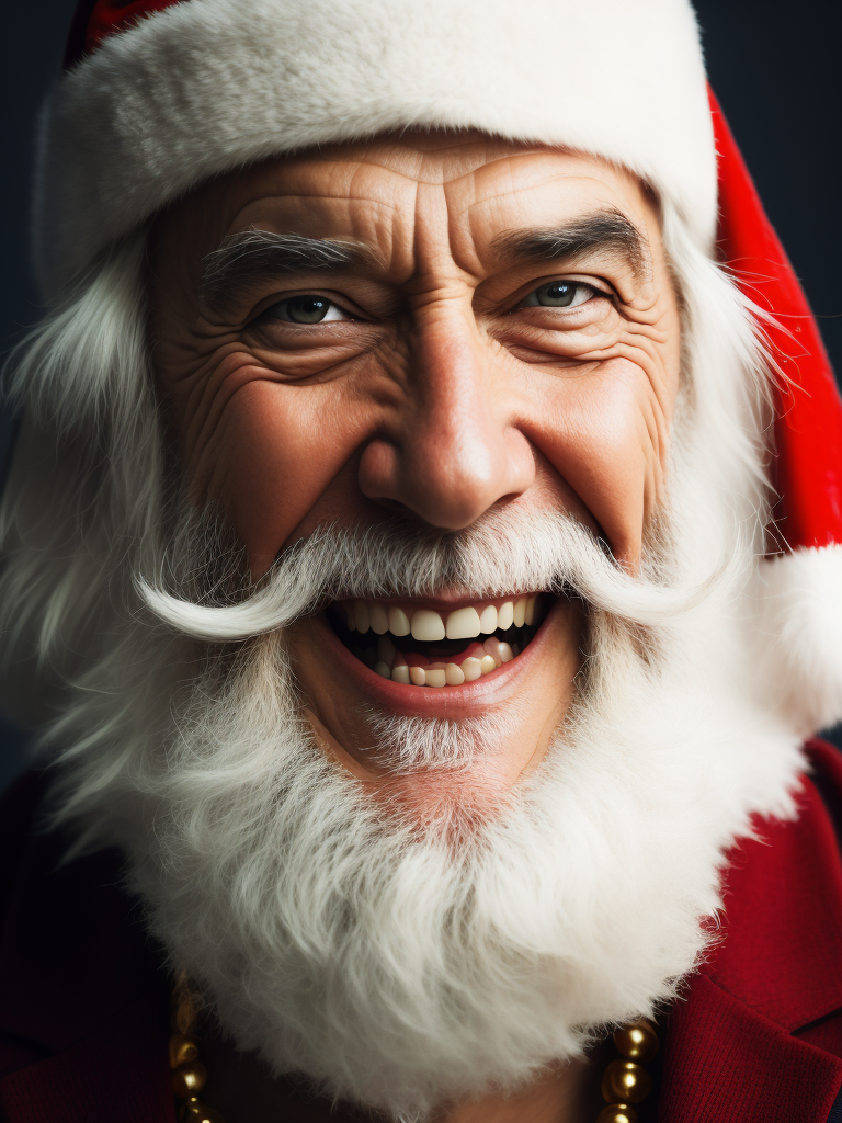 Premium Free ai Images | portrait of happy santa claus smiling with ...