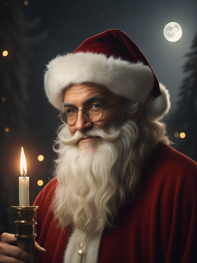 Premium Free ai Images | magical santa claus with white beard hat and ...