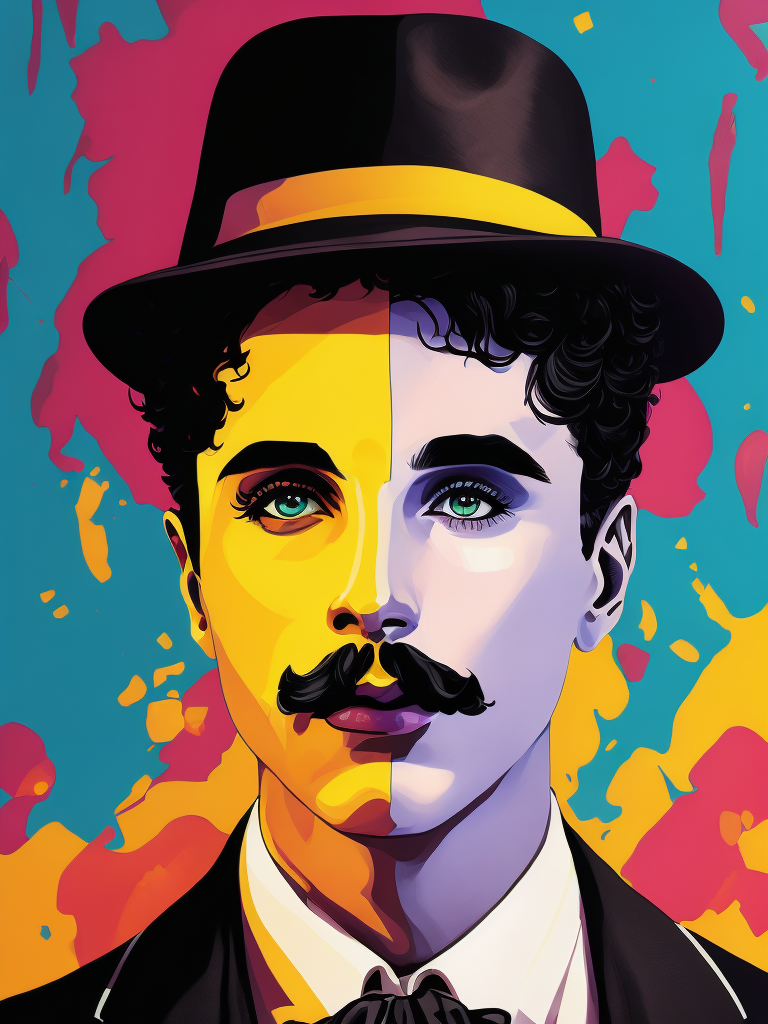 Premium Free ai Images | portrait of charlie chaplin bright and ...