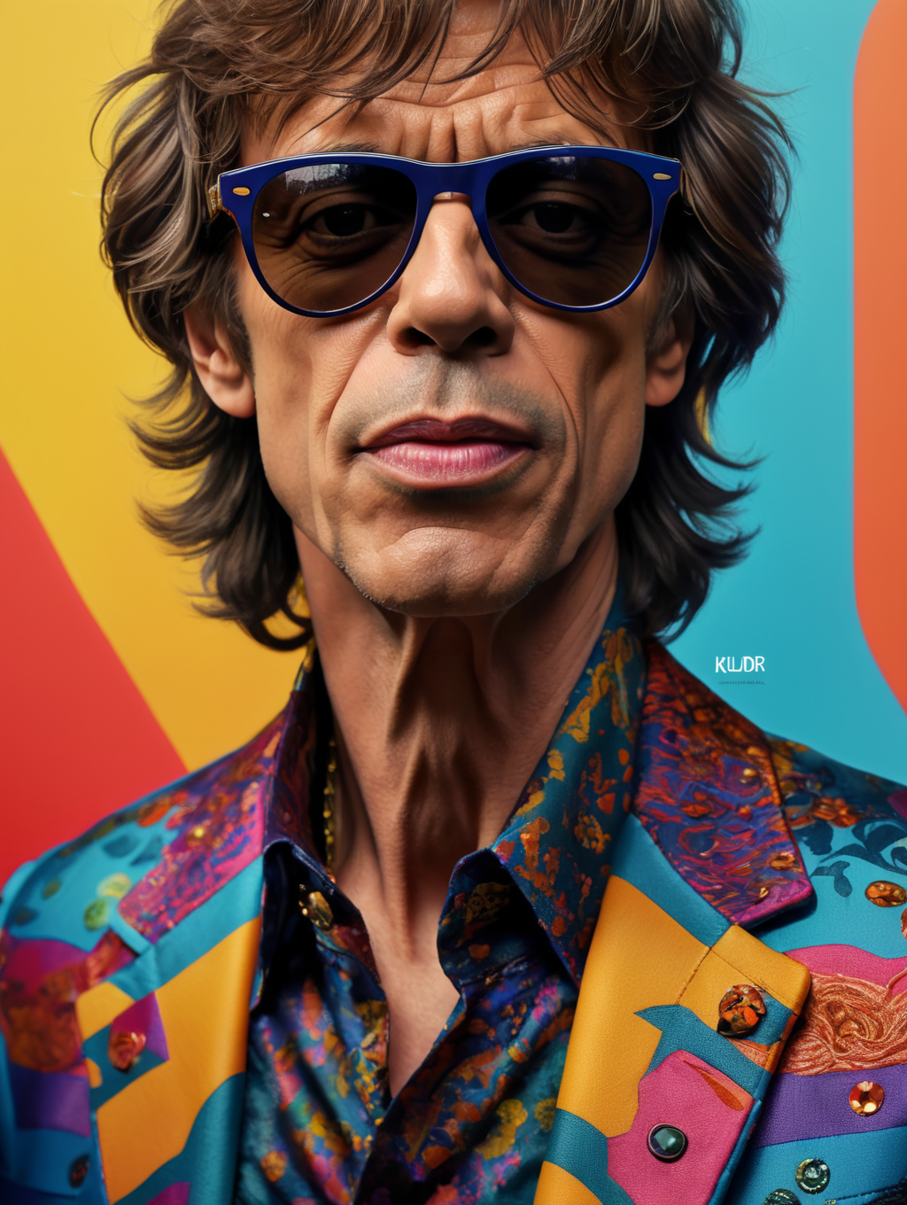 Premium Free ai Images | mick jagger wearing brightly patterned jacket ...