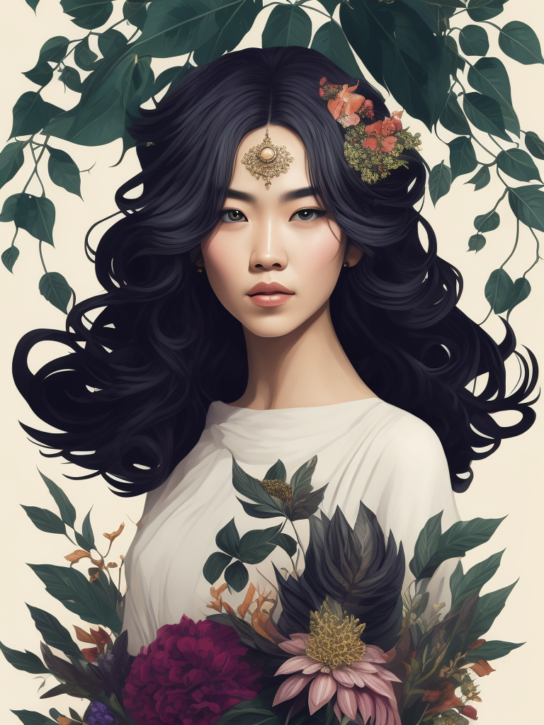 Premium Free ai Images | beautiful cute front portrait korean ninfa big ...