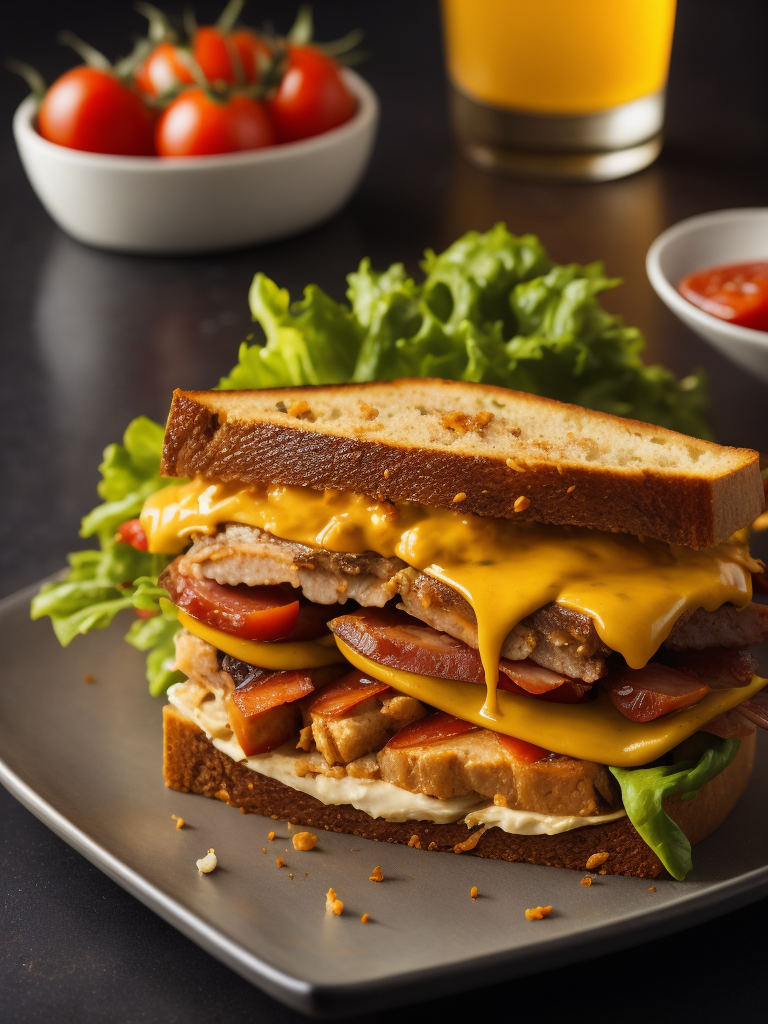 Premium Free ai Images | mouthwatering club sandwich captured in high ...