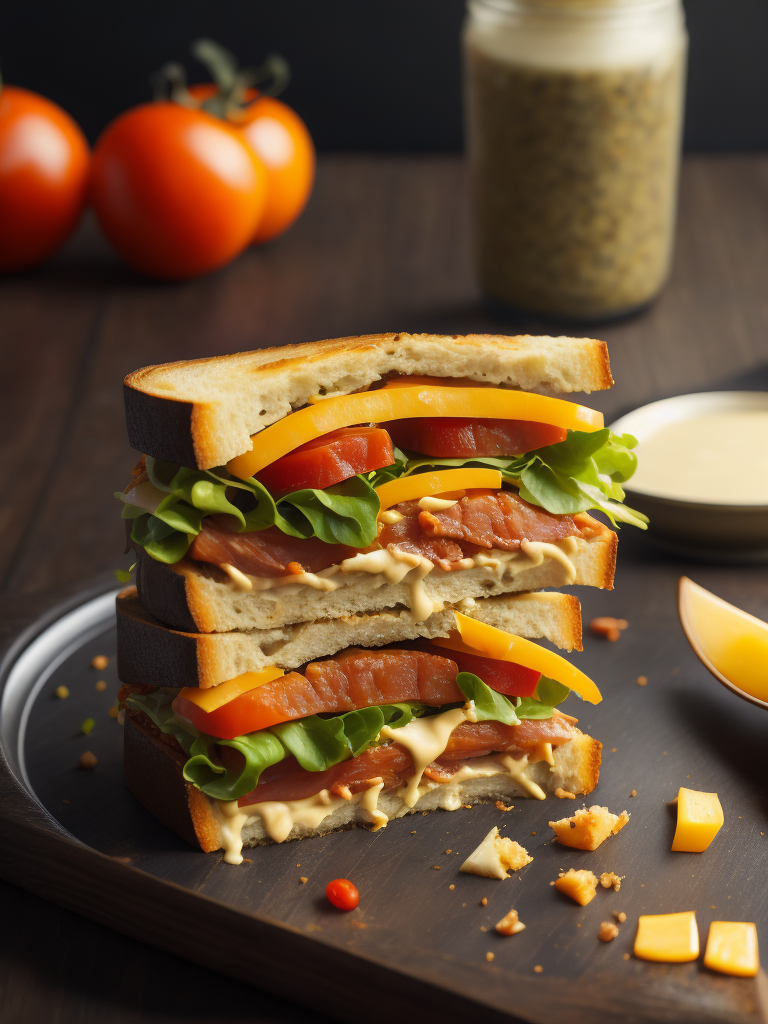 Premium Free ai Images | mouthwatering club sandwich captured in high ...