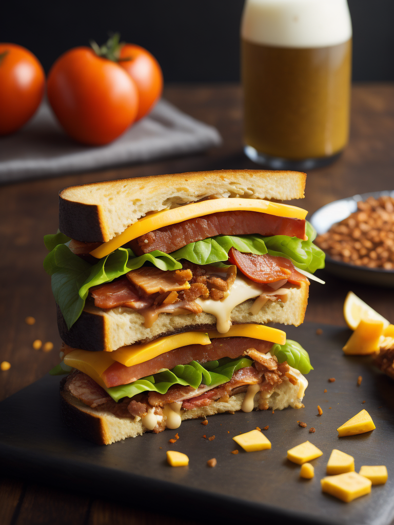 Premium Free ai Images | mouthwatering club sandwich captured in high ...