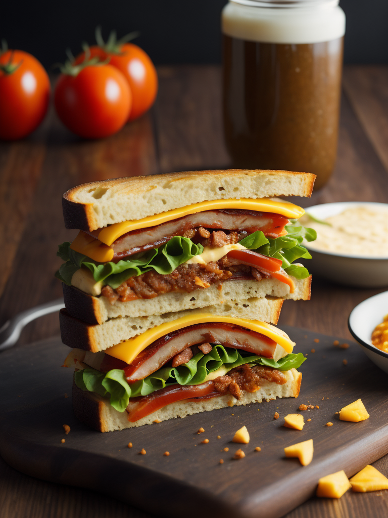 Premium Free ai Images | mouthwatering club sandwich captured in high ...