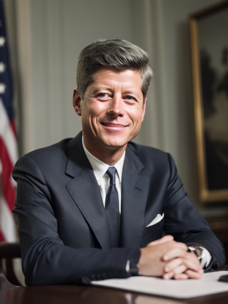 Premium Free ai Images | portrait of john kennedy in black suit ...