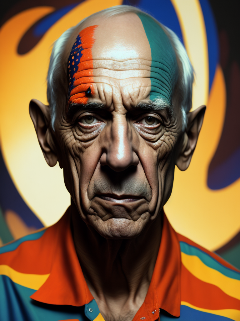 Premium Free ai Images | portrait of pablo picasso bright and saturated ...