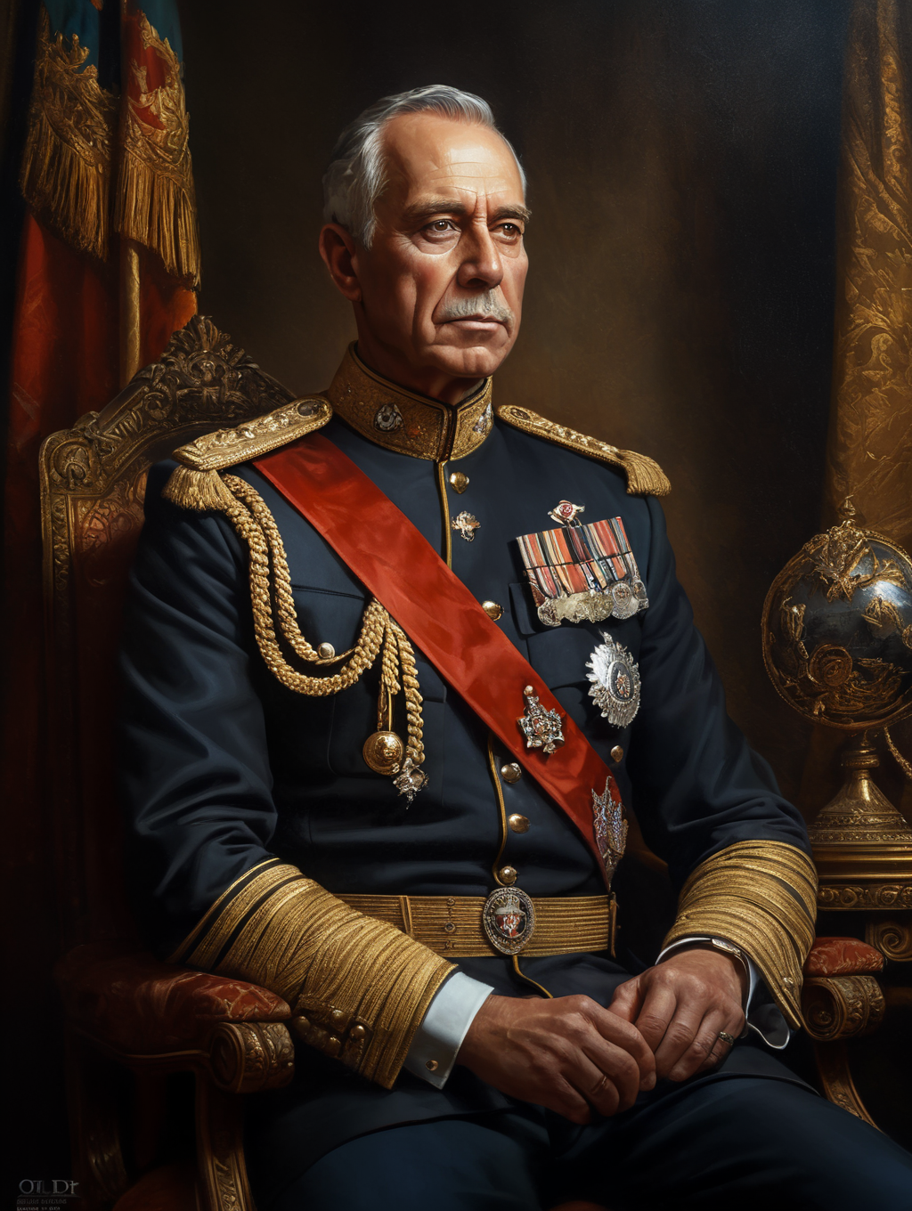 Premium Free ai Images | classical portrait of royalty in uniform ...