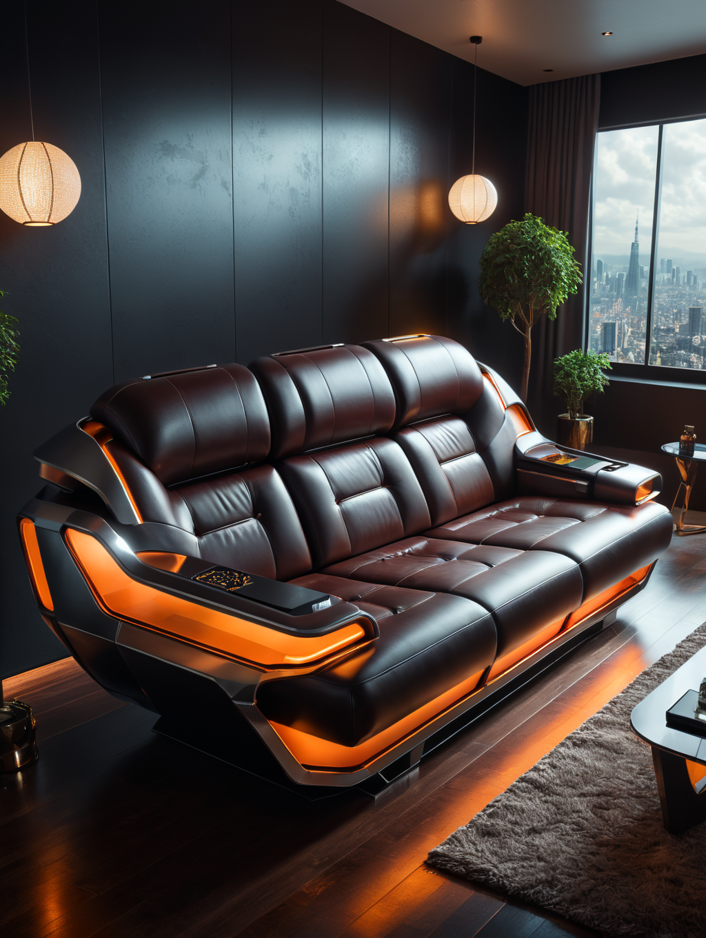 Premium Free ai Images | subject futuristic couch made of style japandi ...