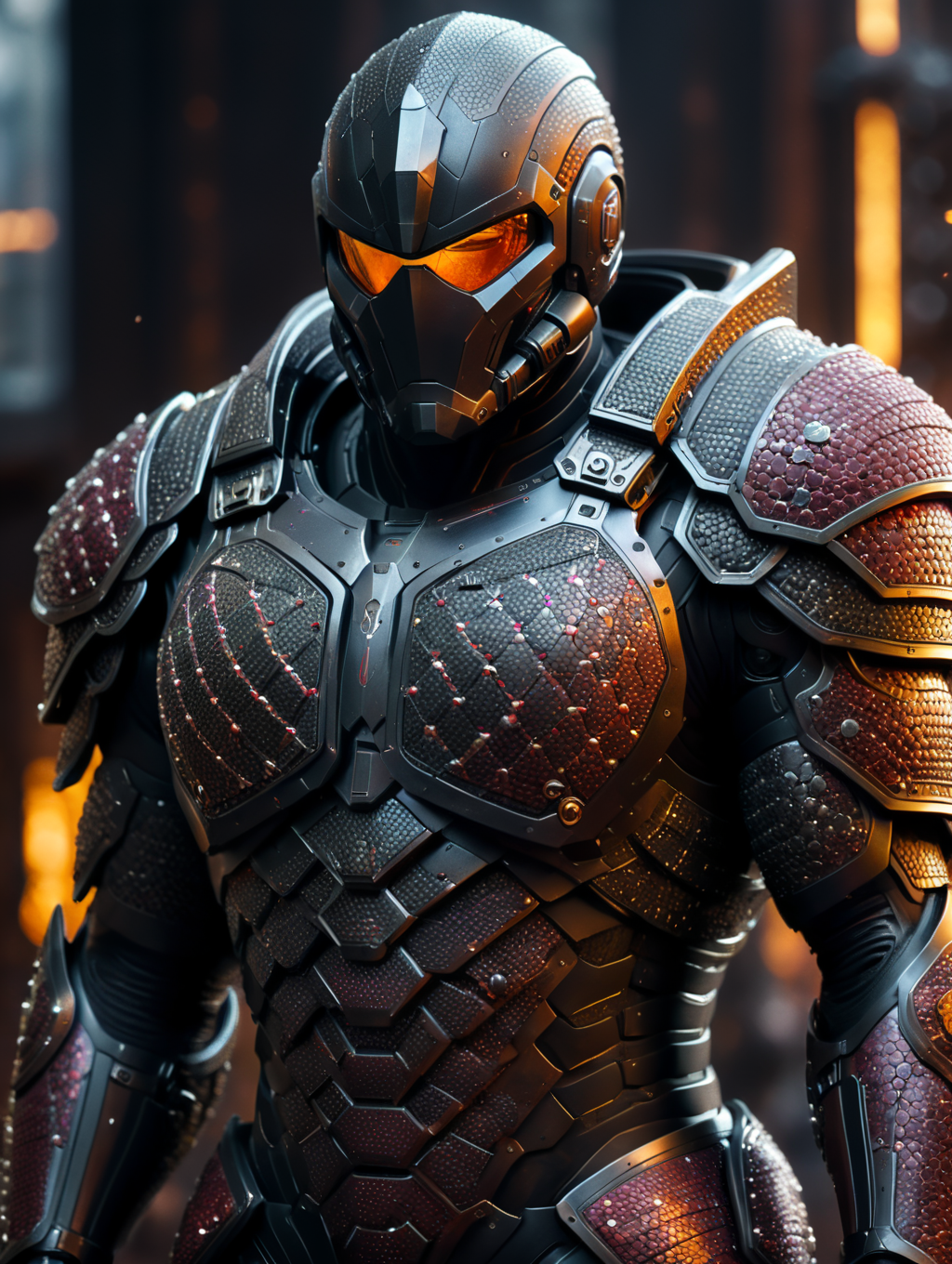 Premium Free ai Images | create human body armor with micro hexagon cells