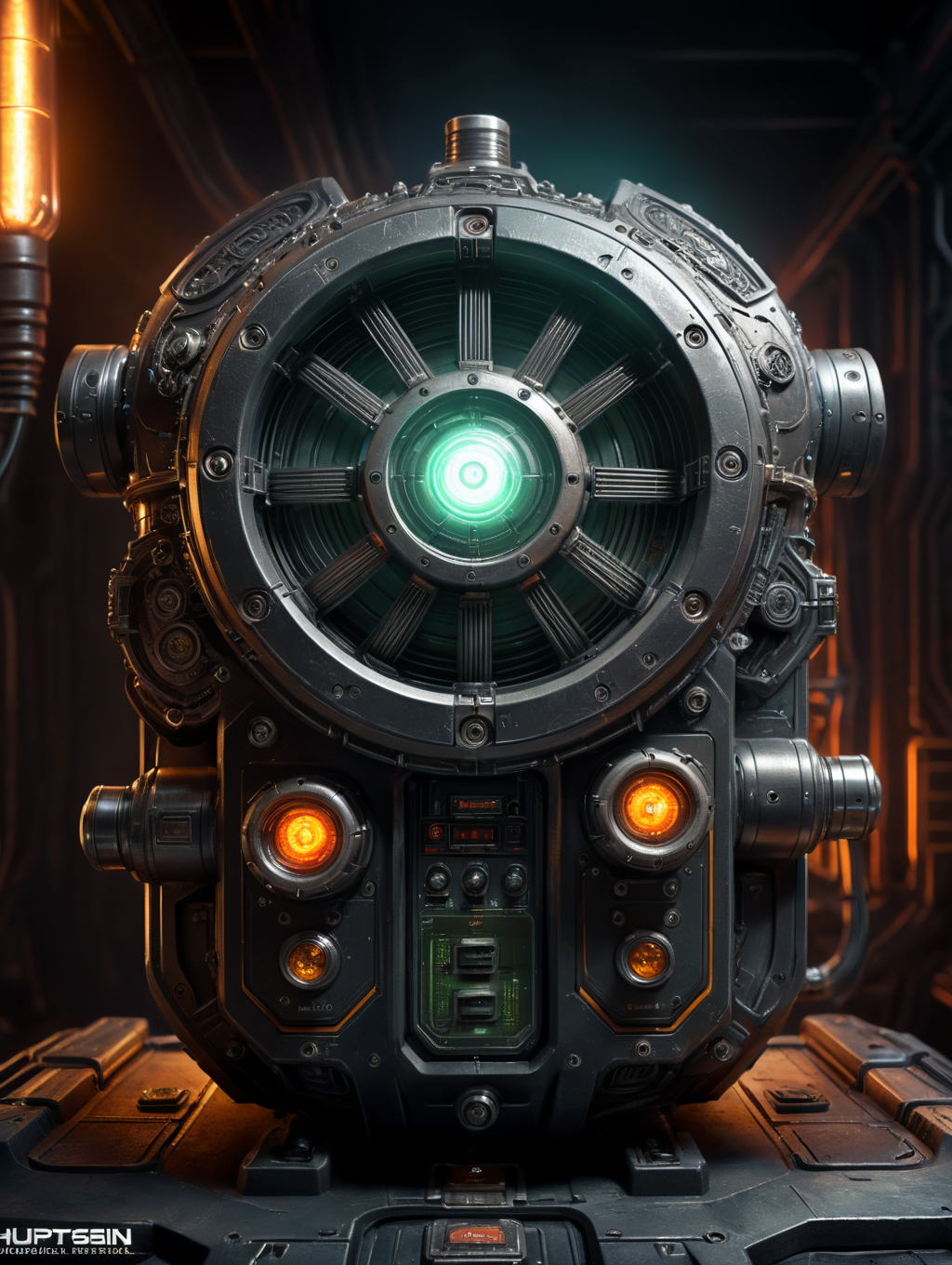 Premium Free ai Images | create futuristic nuclear hand held energy box