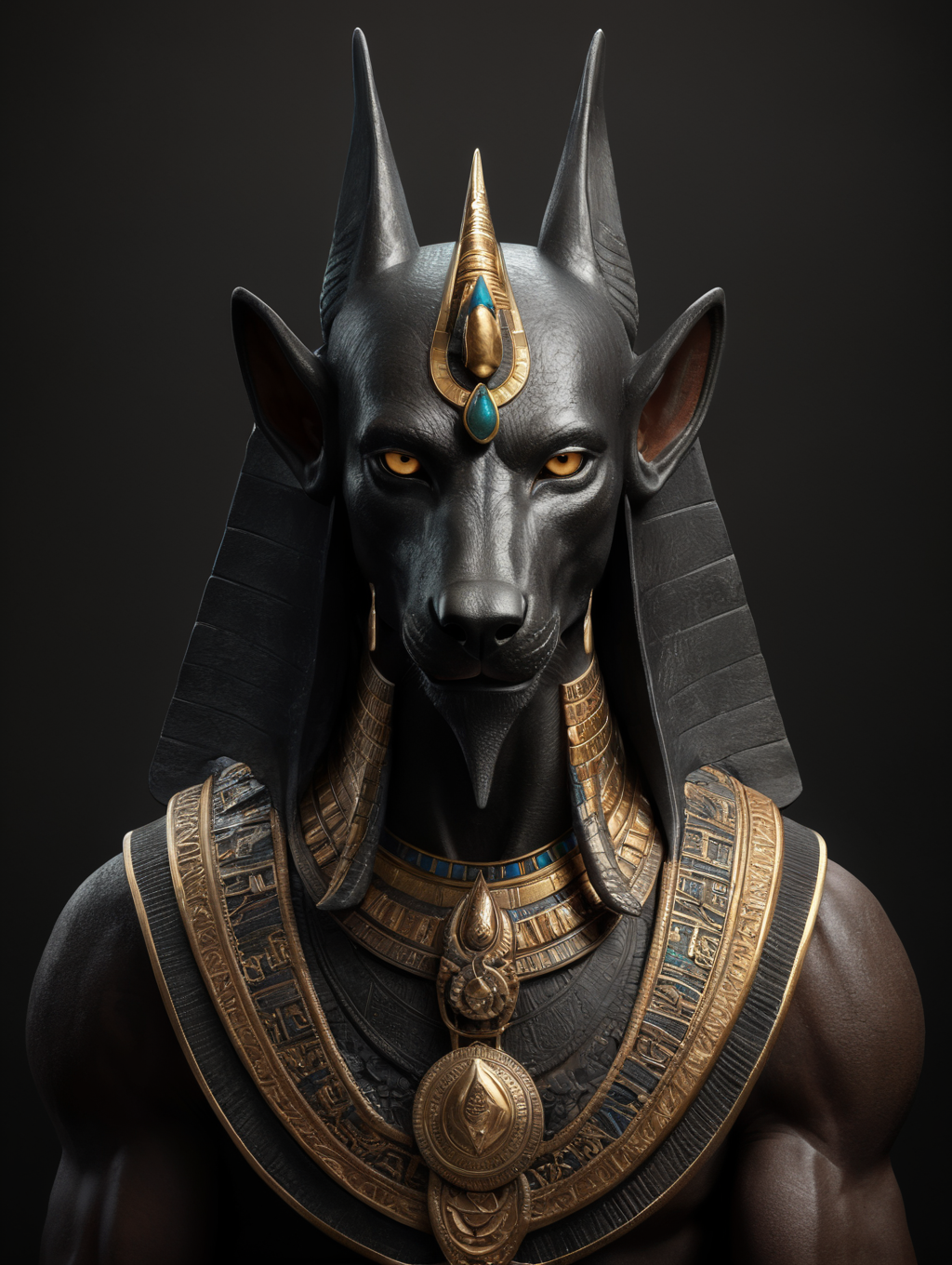 Premium Free ai Images | egyptian god anubis portrait hyper realistic ...