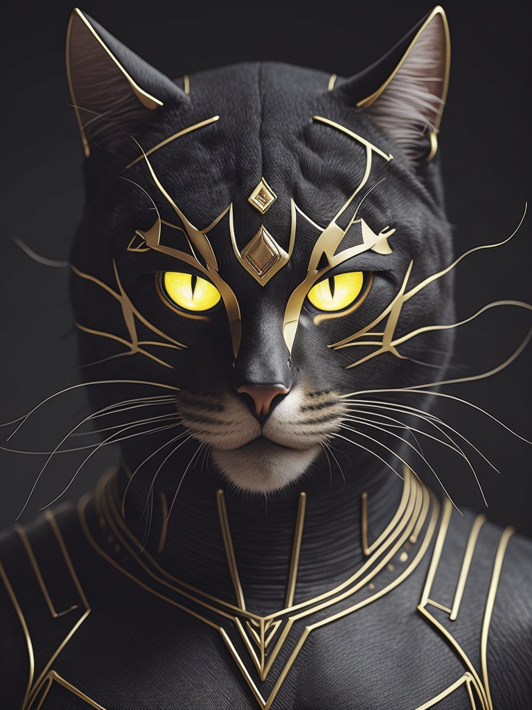 Premium Free ai Images | anthropomorphism cat man full body glowing ...