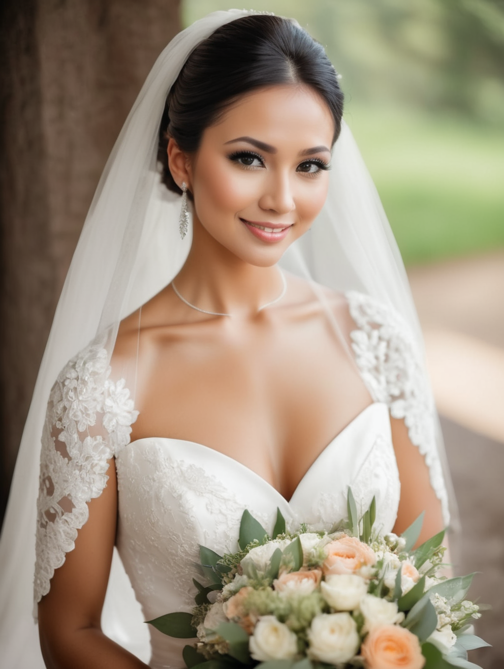Premium Free ai Images | beautiful bride