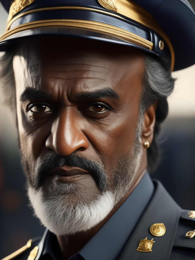 Premium Free ai Images | superstar rajinikanth in the role of police ...