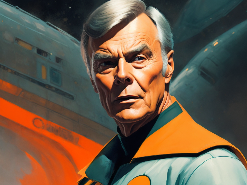 Premium Free ai Images | adam west as captain of the starship ...