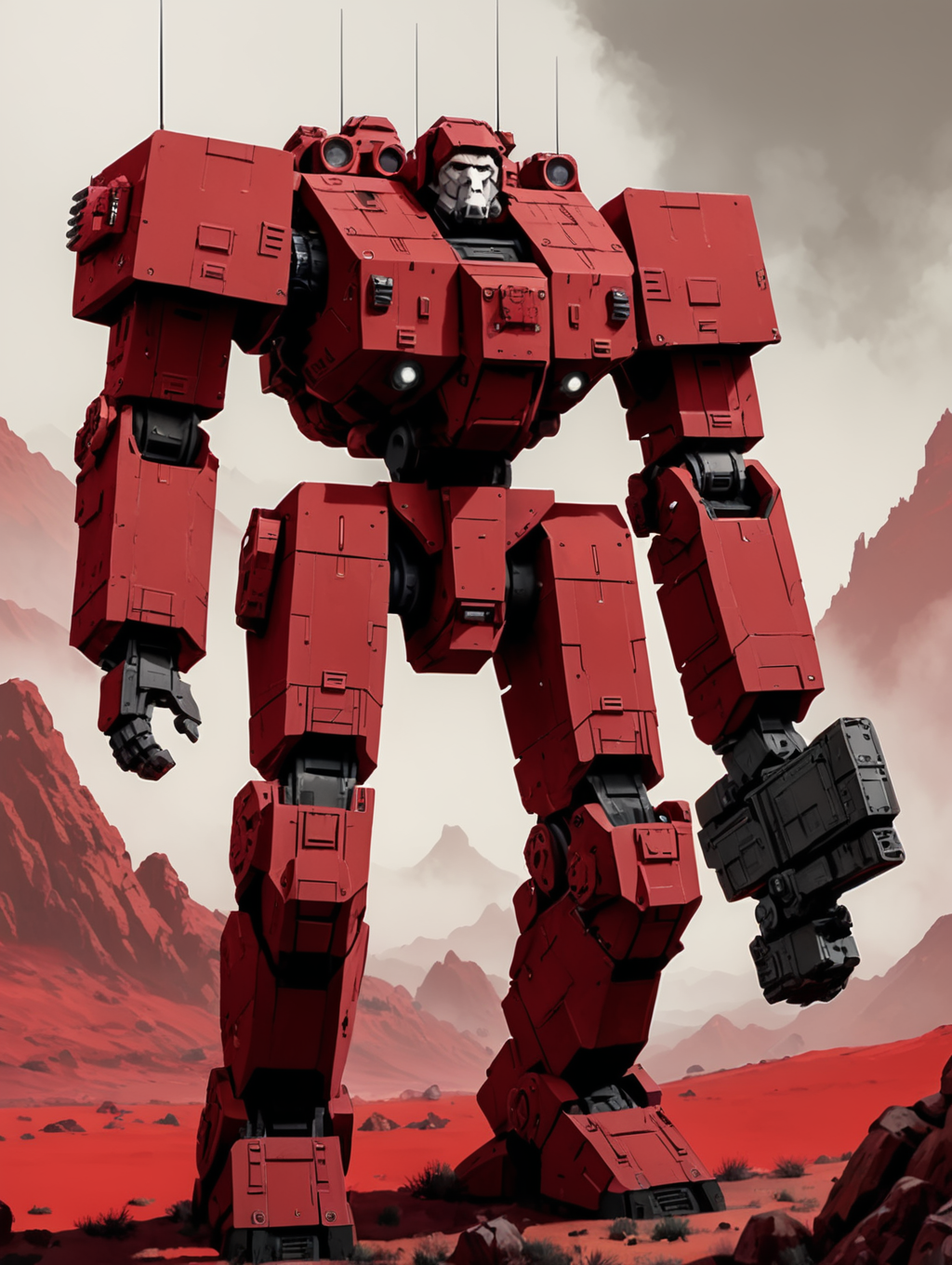 Premium Free ai Images | battletech in red color scheme