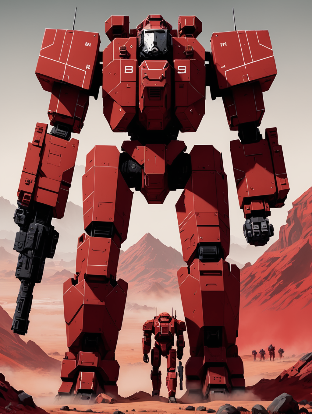 Premium Free ai Images | battletech in red color scheme