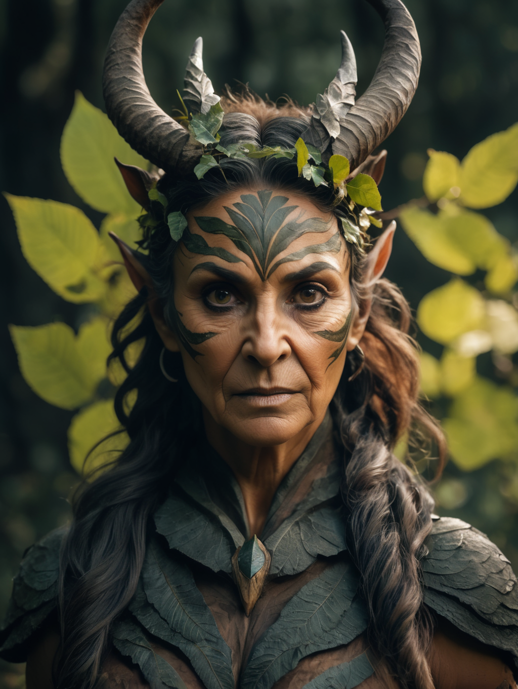 Premium Free ai Images | ultrafine portrait of an old female faun with ...