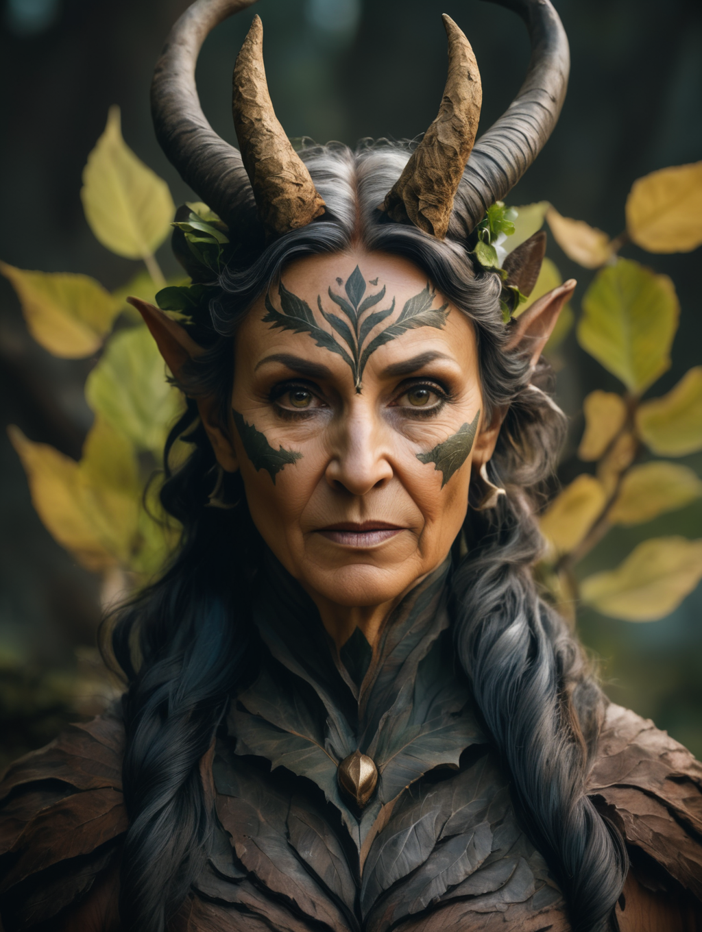 Premium Free ai Images | ultrafine portrait of an old female faun with ...