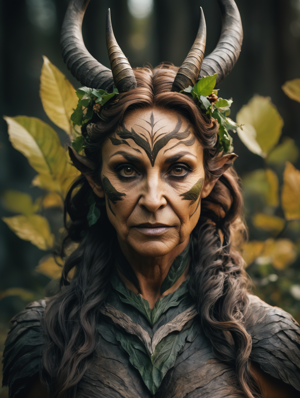 Premium Free ai Images | ultrafine portrait of an old female faun with ...