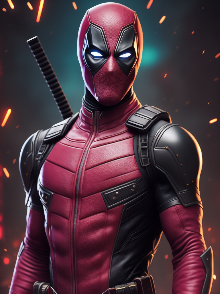 Premium Free ai Images | deadpool in neon pink suit