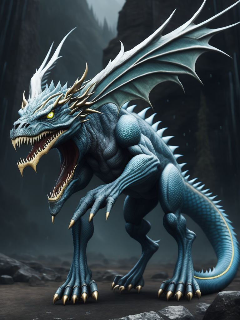 Premium Free ai Images | kaiju with many sharp jagged ice crystals ...