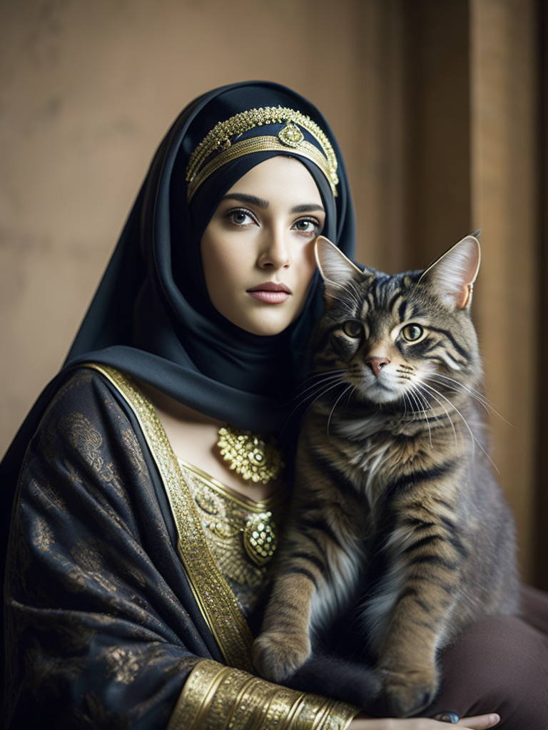 Premium Free ai Images | portrait of princess leia wearing niqab and ...