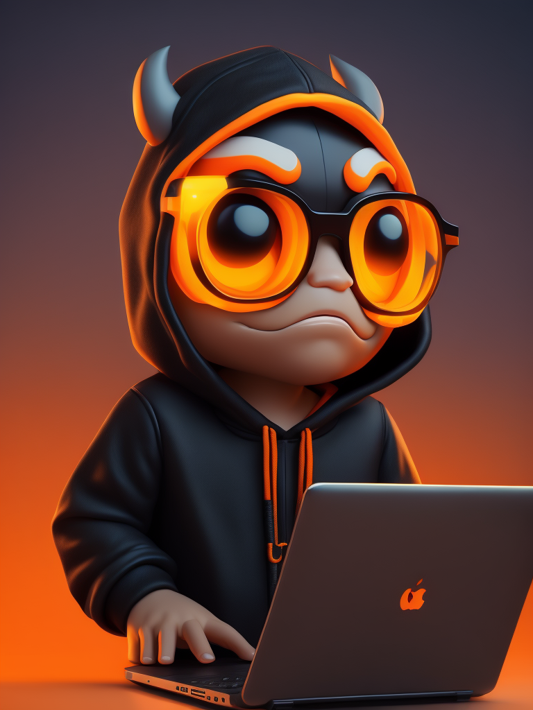 Premium Free ai Images | mascot monster typing laptop cute mascot ...