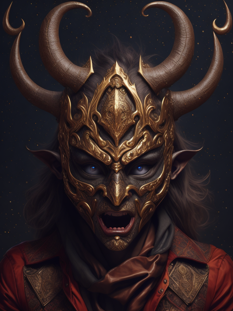 Premium Free ai Images | pattern cover illustration little funny devils ...