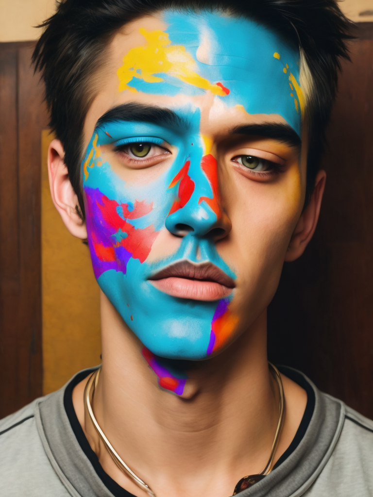 Premium Free ai Images | close up of person with paint on their face ...