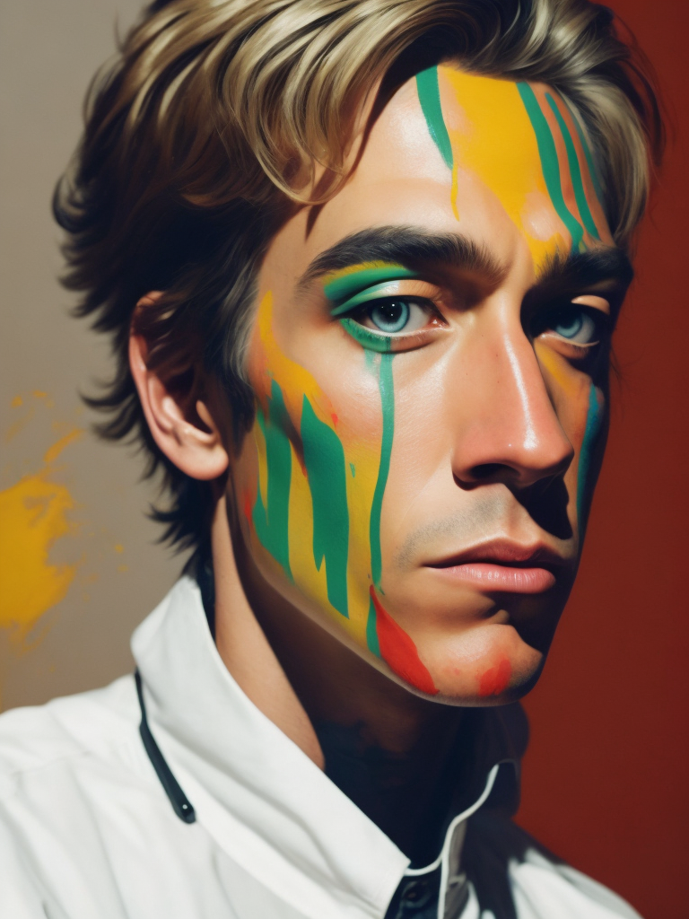 Premium Free ai Images | close up of person with paint on their face ...