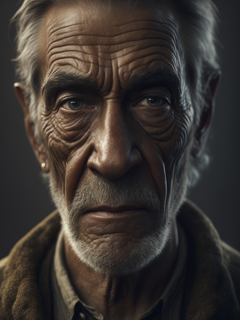 Premium Free ai Images | portrait of an old stoker face covered in soot ...