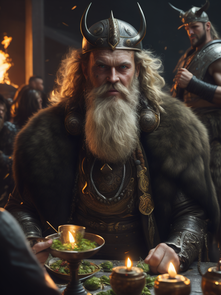 Premium Free ai Images | party viking smoking weed