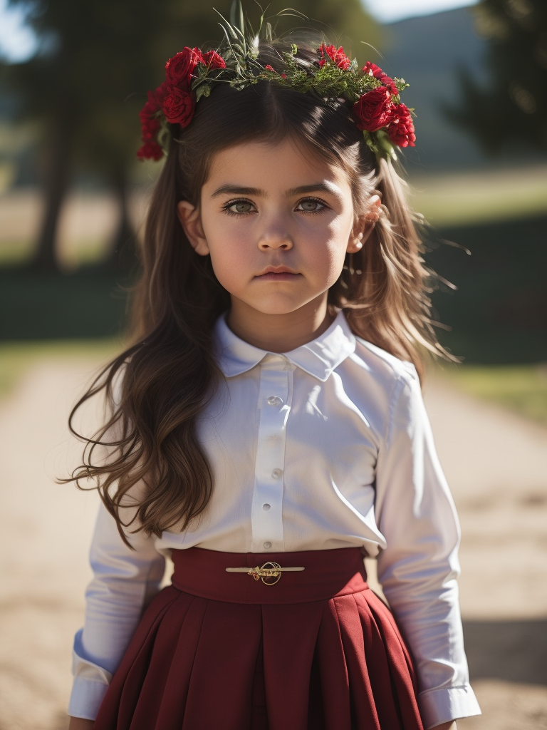 Premium Free ai Images | cute sad year old girl from bulgaria dressed ...