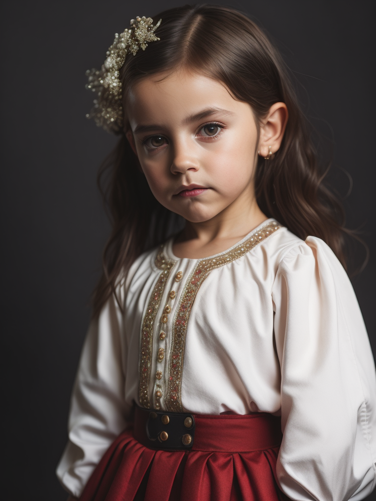 Premium Free ai Images | cute sad year old girl from bulgaria dressed ...
