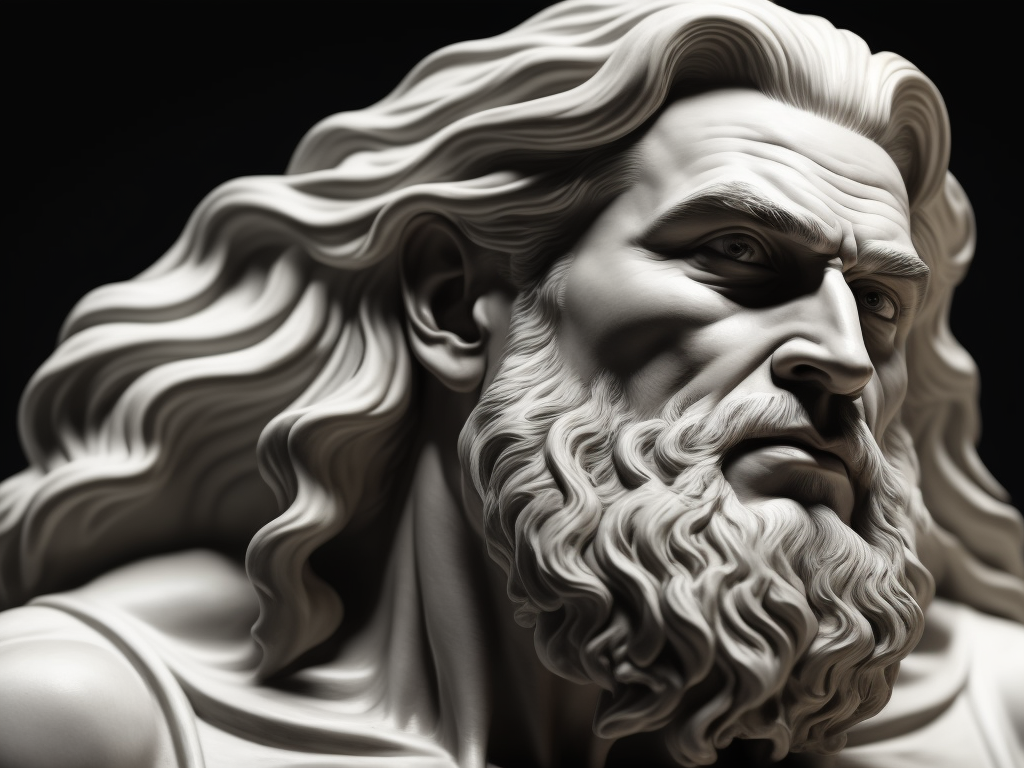 Premium Free ai Images | realistic portrait white greek marble statue ...
