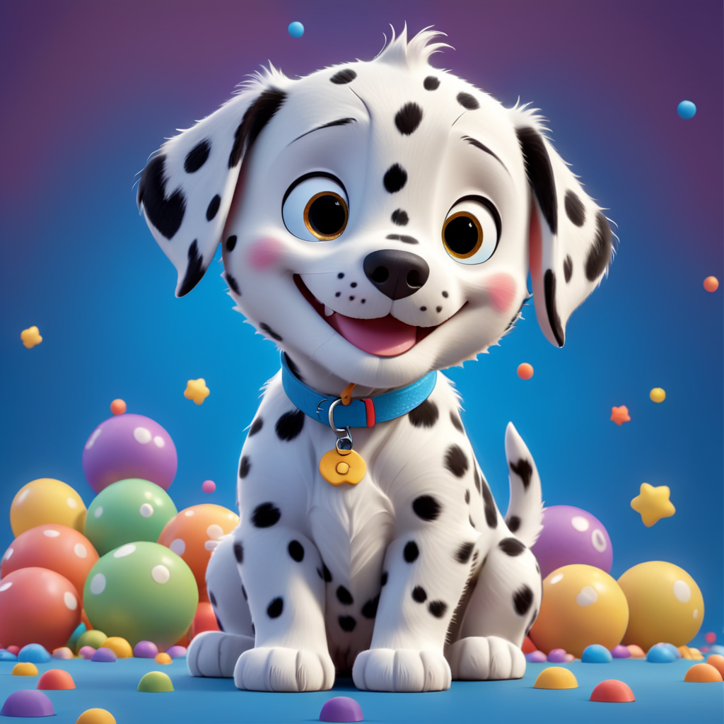 Premium Free ai Images | happy puppy dalmatian dog like in pixar film ...