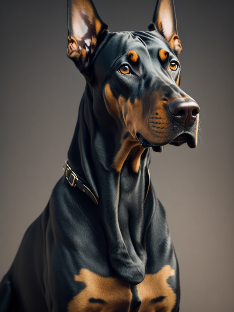 Premium Free ai Images | intimidating doberman dog sitting on hind legs ...