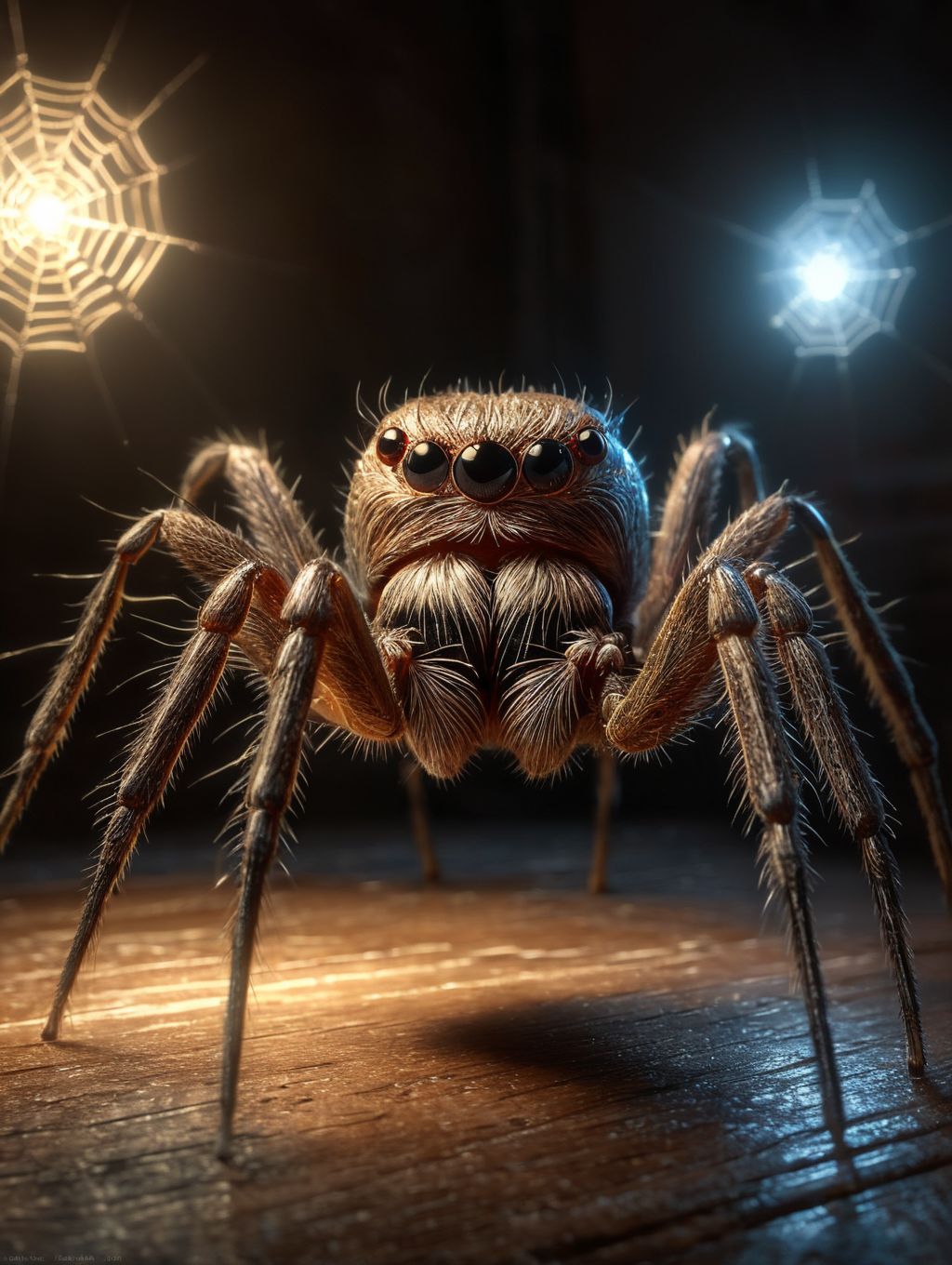 Premium Free ai Images | spider made out of light pure bright light