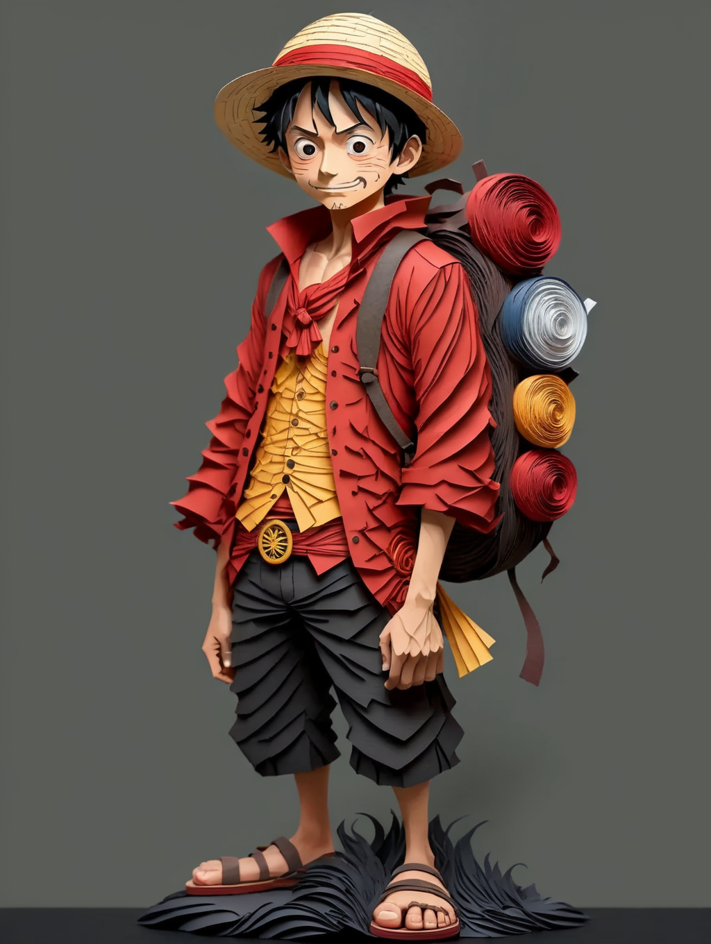 Premium Free ai Images | luffy one piece in vector style for tshirt design