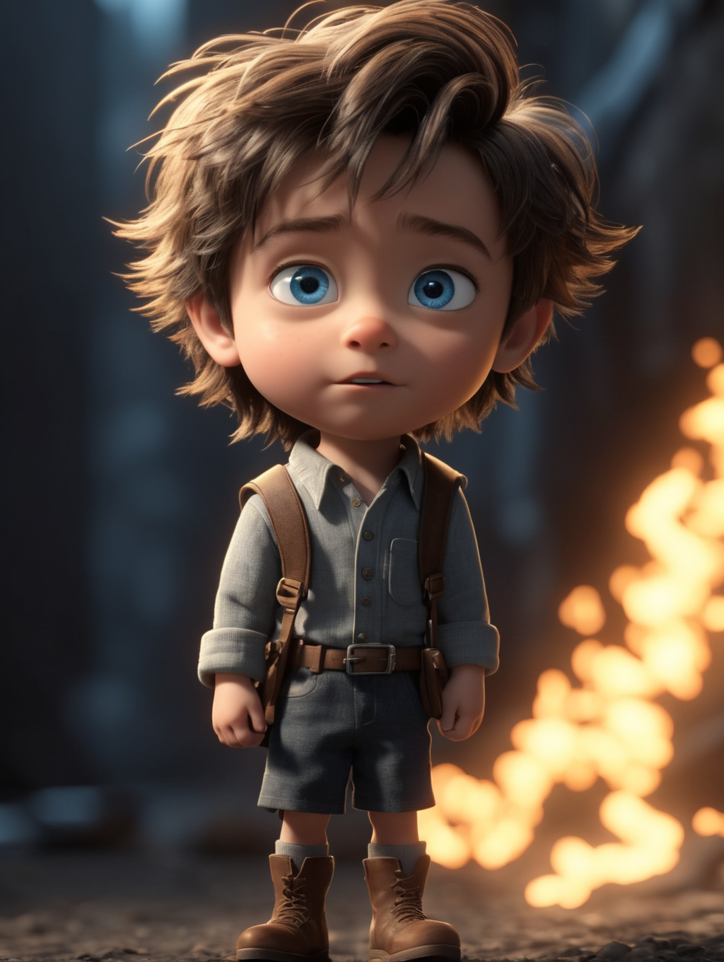 Premium Free ai Images | young boy innocent creative with dark hair ...