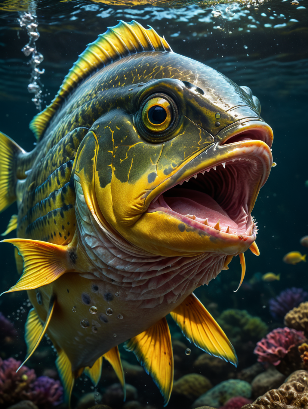 Premium Free ai Images | mahi mahi fish with bright colors and unique ...