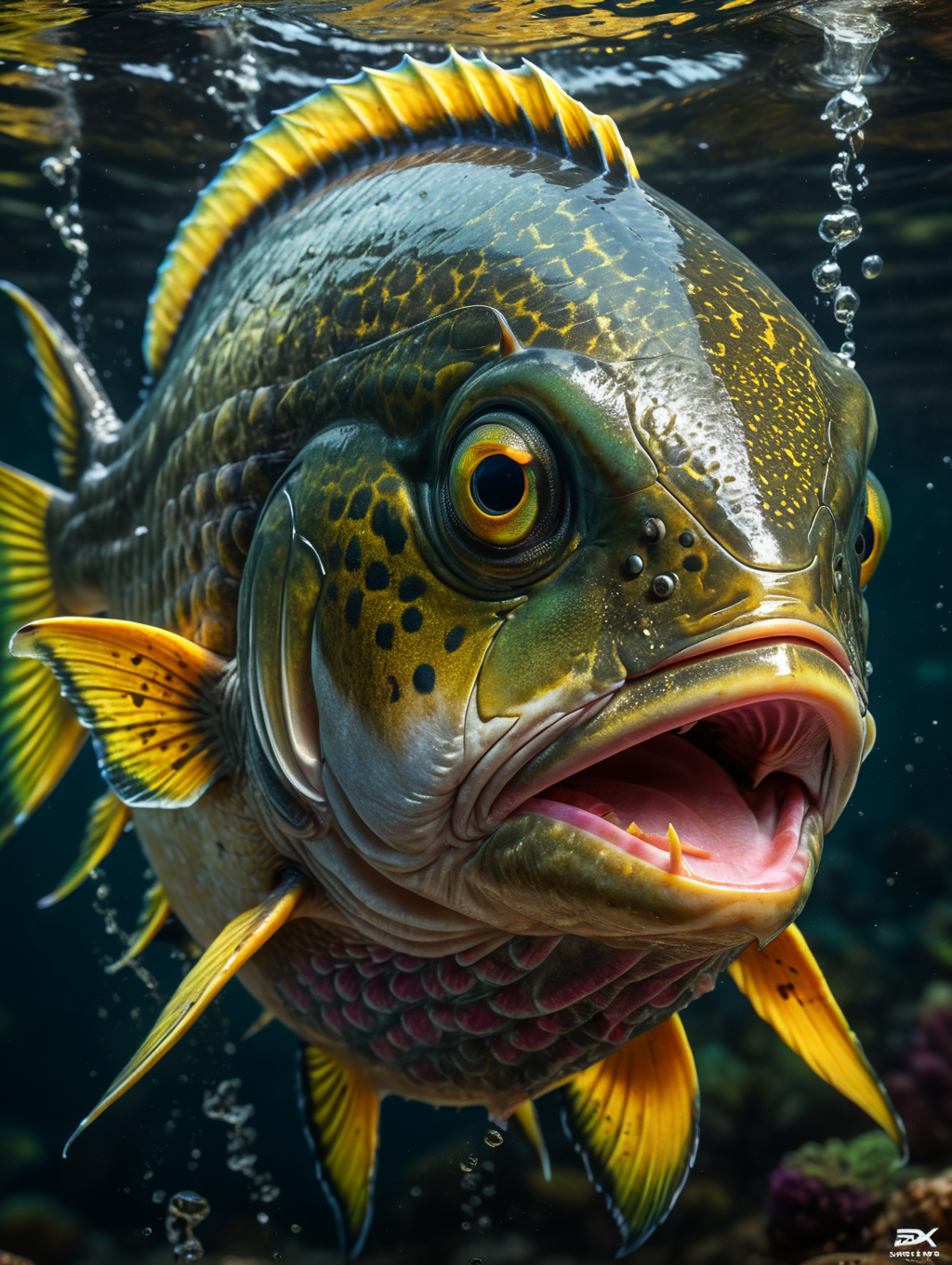Premium Free ai Images | mahi mahi fish with bright colors and unique ...