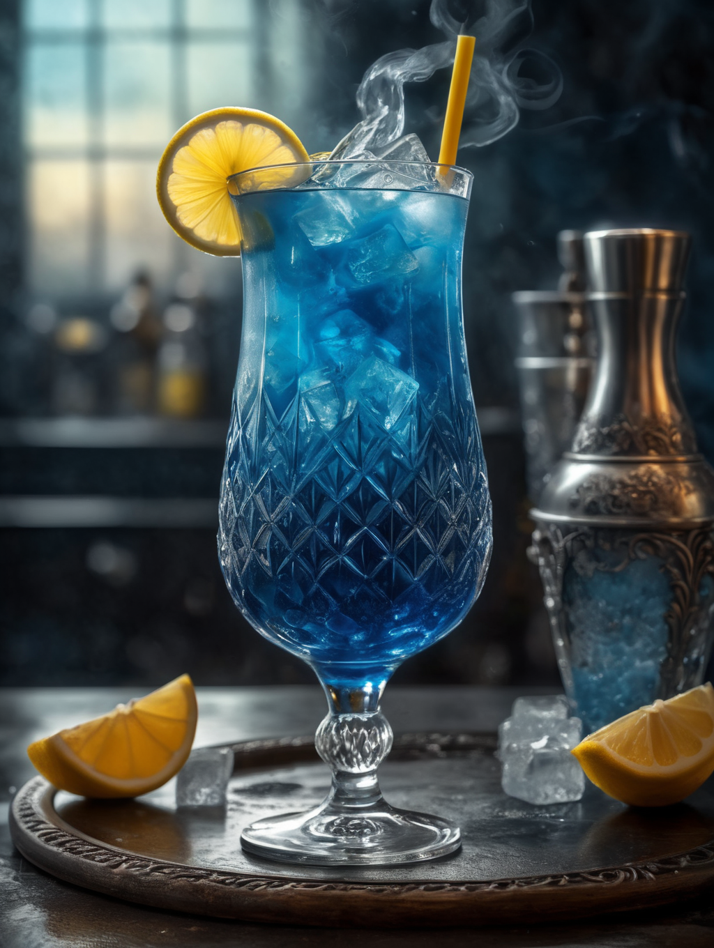 Premium Free ai Images | cocktail blue mist