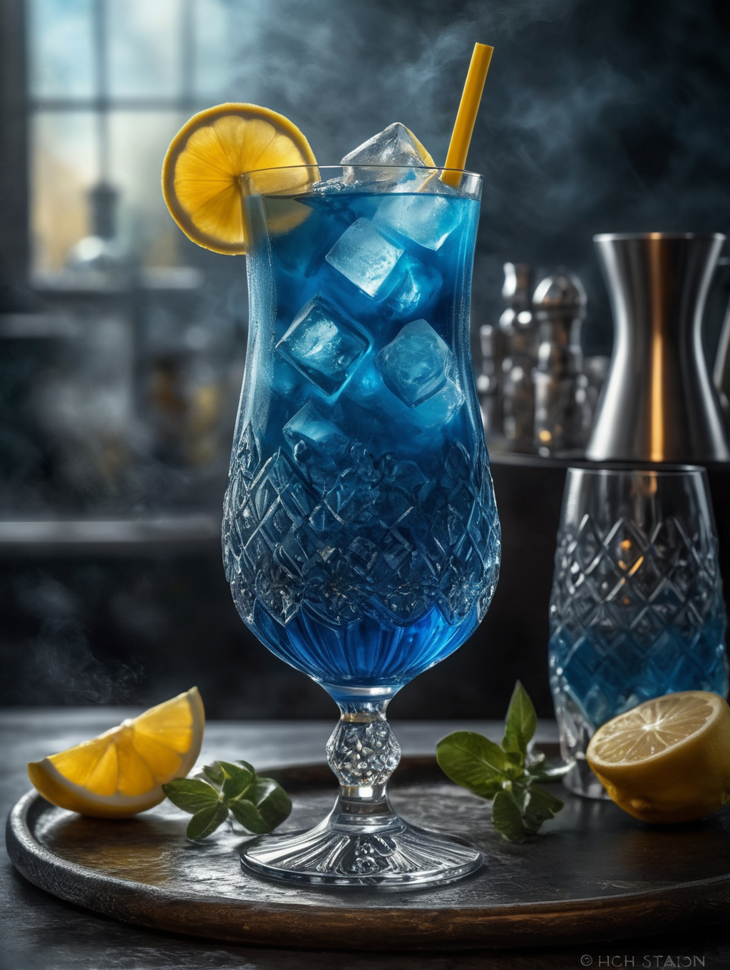 Premium Free ai Images | cocktail blue mist