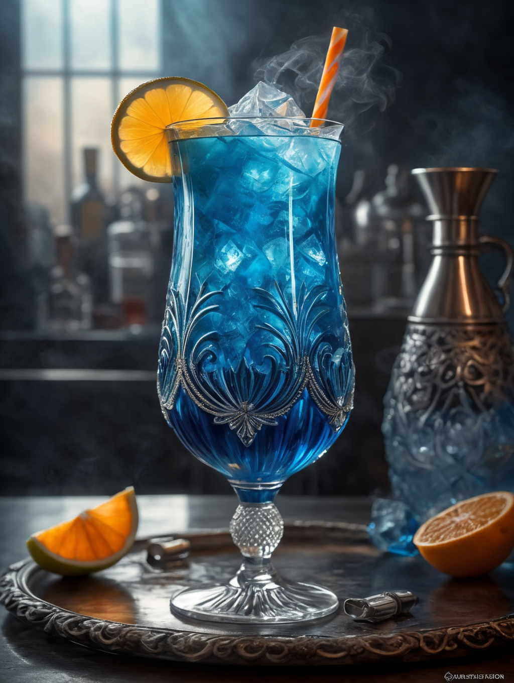 Premium Free ai Images | cocktail blue mist